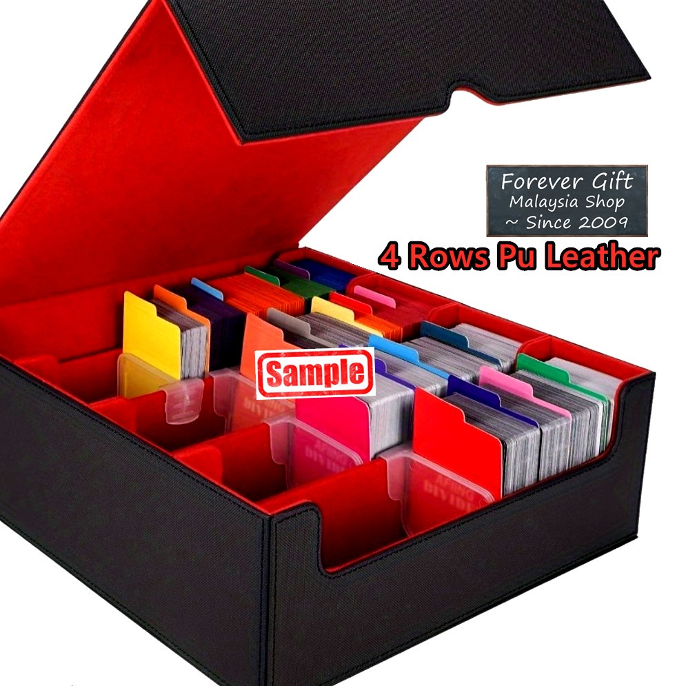 TCG Deck Box 4 Rows PU Leather Kotak Kad | Card Storage Box Pokémon ...