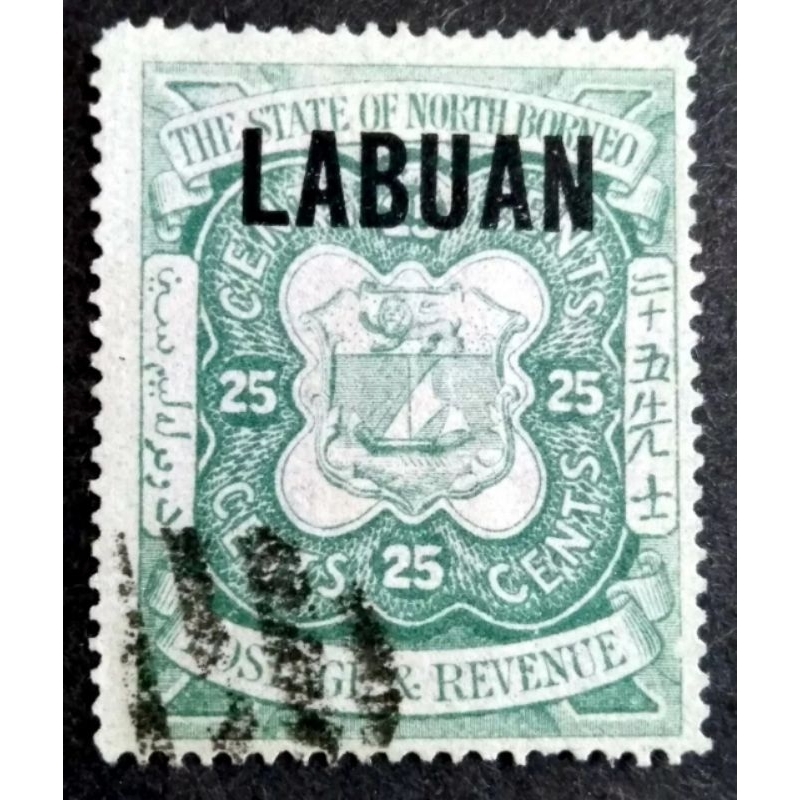 North Borneo 1896 Overprint Labuan On 25c Coat Of Arms - 1pc Used Stamp / Setem | Shopee Malaysia