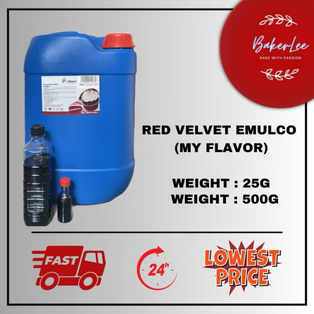 RED VELVET FOOD EMULCO 25G / 500G EMULCO PERASA RED VELVET (MYFLAVOR ...