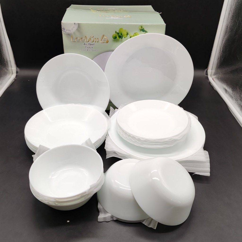 24PCS DINNER SET WHITE / SET PINGGAN MANGKUK KOSONG PUTIH | Shopee Malaysia