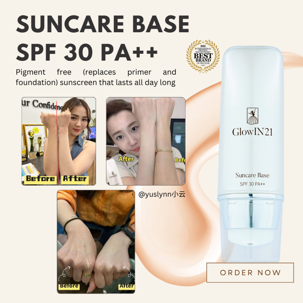 GlowIn21 【无暇隔离防晒霜 】| Suncare Base SPF30PA++ (30ml) | Shopee Malaysia