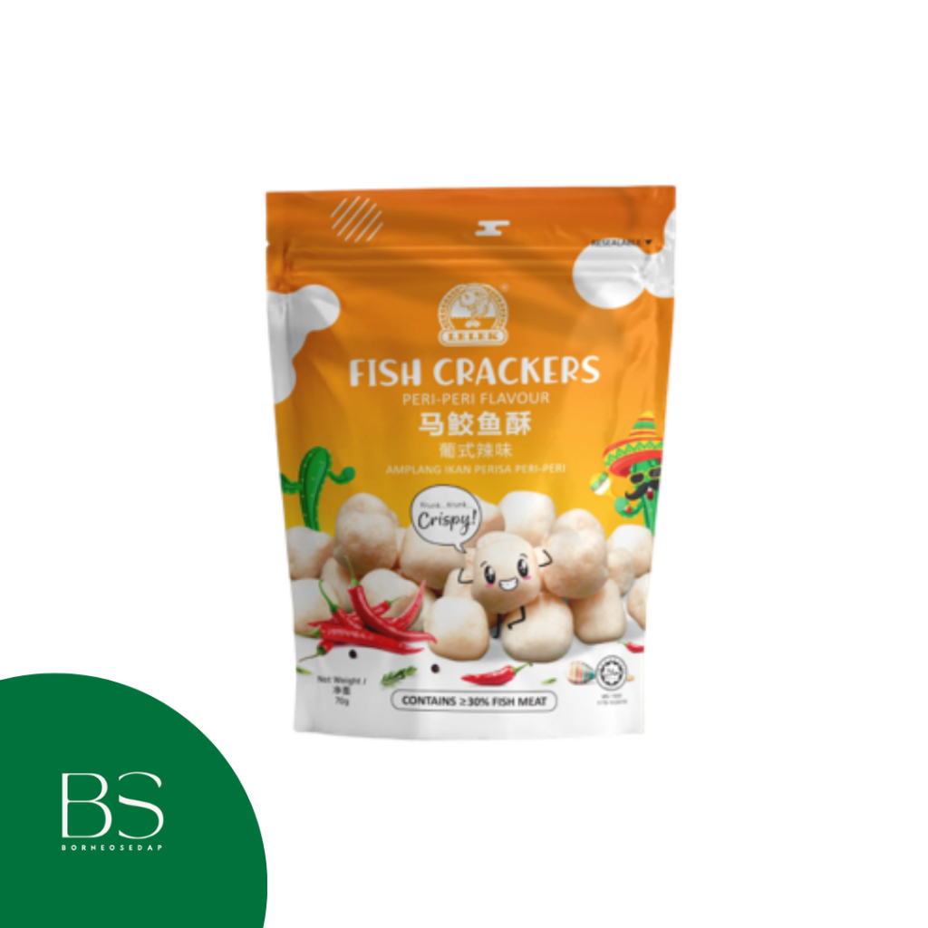 Original Sabahan Kerupuk Lelek Amplang Fish Peri-Peri Flavour Crackers ...