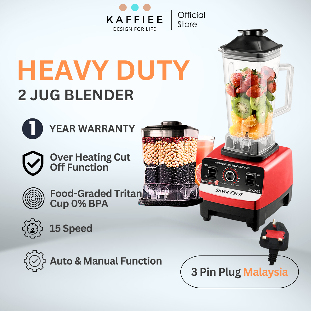 KAFFIEE [BOX PACKAGE]2 Jug Blender Heavy Duty Blander Soya Machine ...