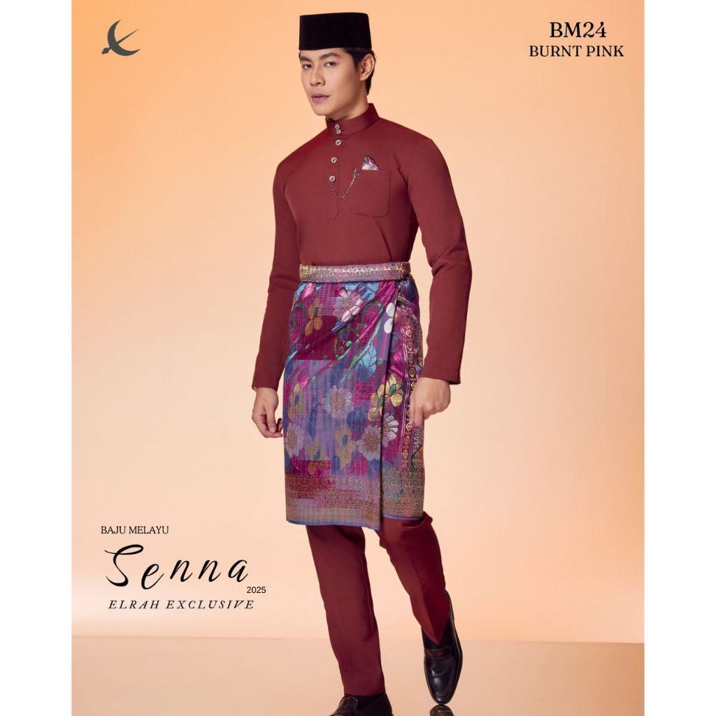 Elrah Exclusive Senna 2025 - Burnt Pink : Free Gift + Butang + Sampin ...