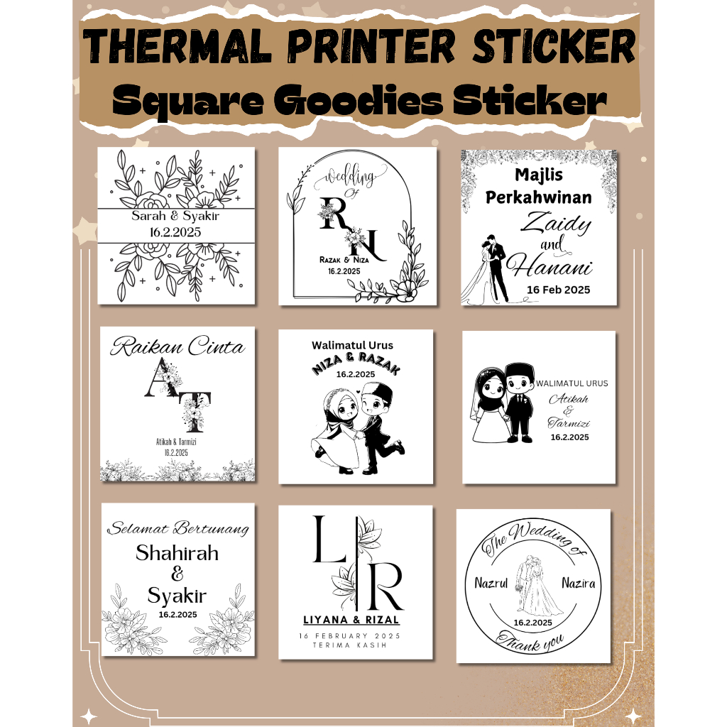 [STICKER MURAH 100PCS] STICKER DOORGIFT STICKER GOODIES STICKER WEDDING ...