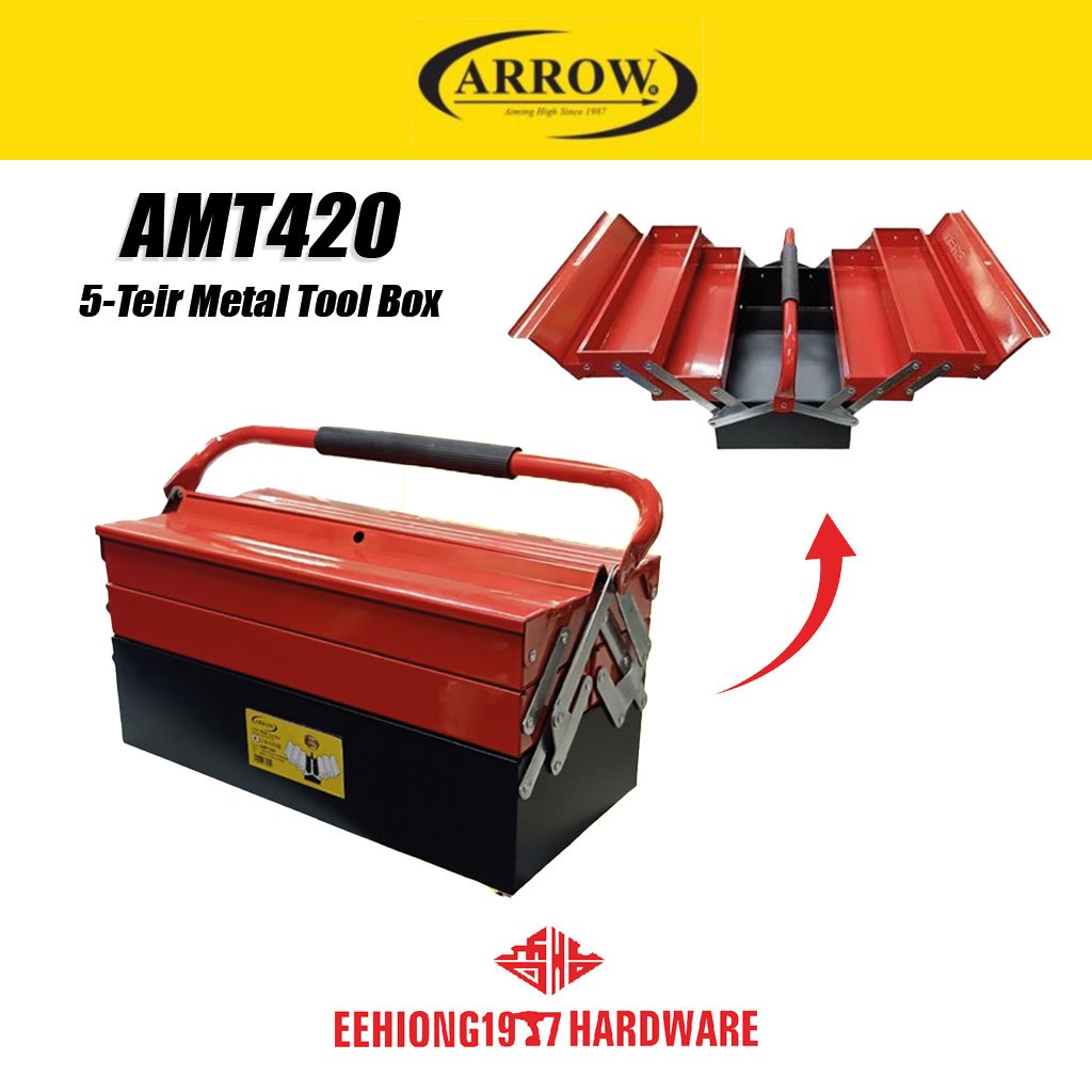 ARROW AMT420 Heavy Duty 3 Layer Cantilever Metal Tool Box Kotak Besi ...