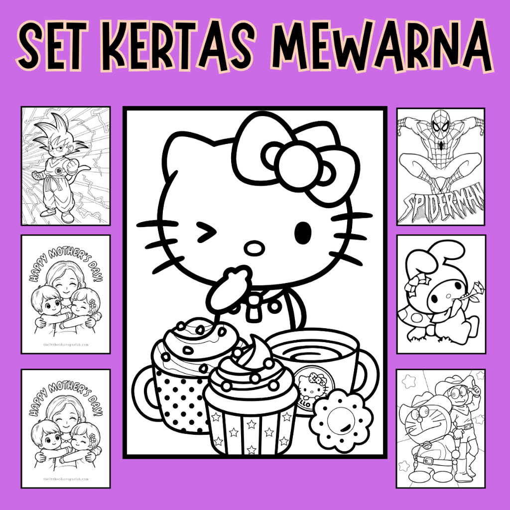 30 Helai Set Kertas Mewarna Kanak-Kanak Tadika Pra Sekolah – Cute & Fun ...