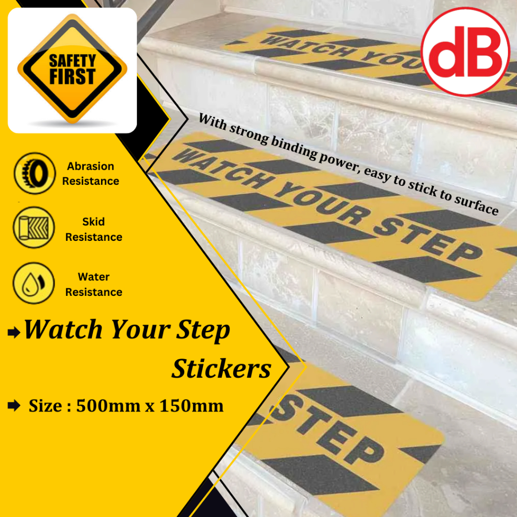 (Safety First)(Ready Stock) - Watch Your Step Anti Slip Sticker (L ...