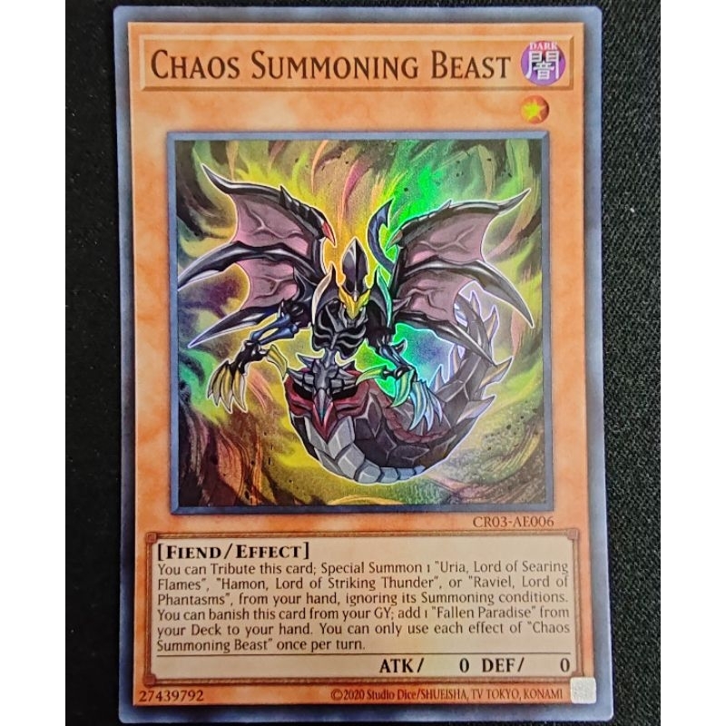 YUGIOH CR03-AE006 Chaos Summoning Beast[SR] | Shopee Malaysia