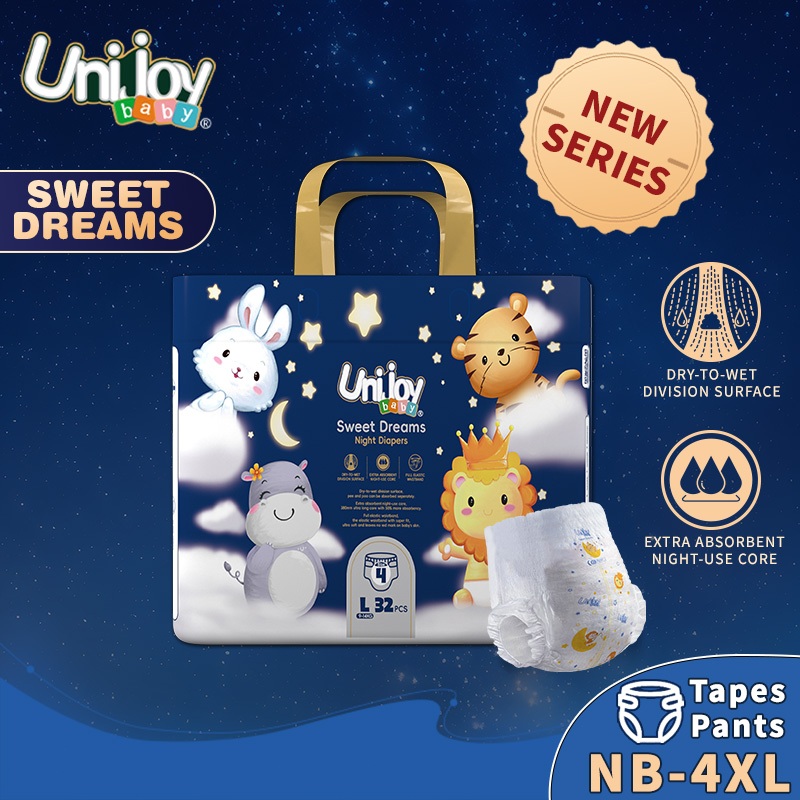 UNIJOY Baby Diapers For Active Babies Lightweight & Stretch Fit NB-4XL ...