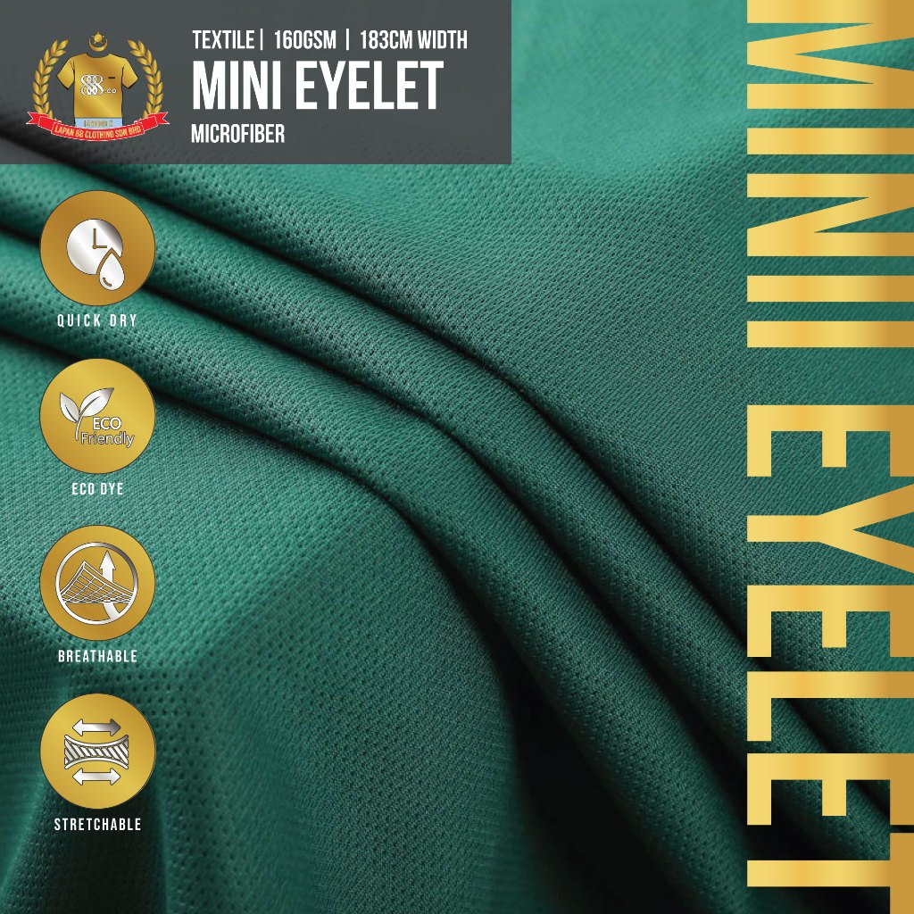 888co Microfiber Mini Eyelet Textile Fabric Pemborong Kain Microfiber ...