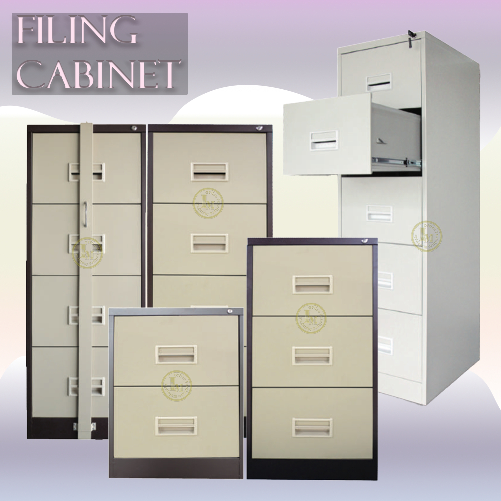Steel Filing Cabinet 2/3/4/5 Drawers - Office Cabinet | Kabinet ...