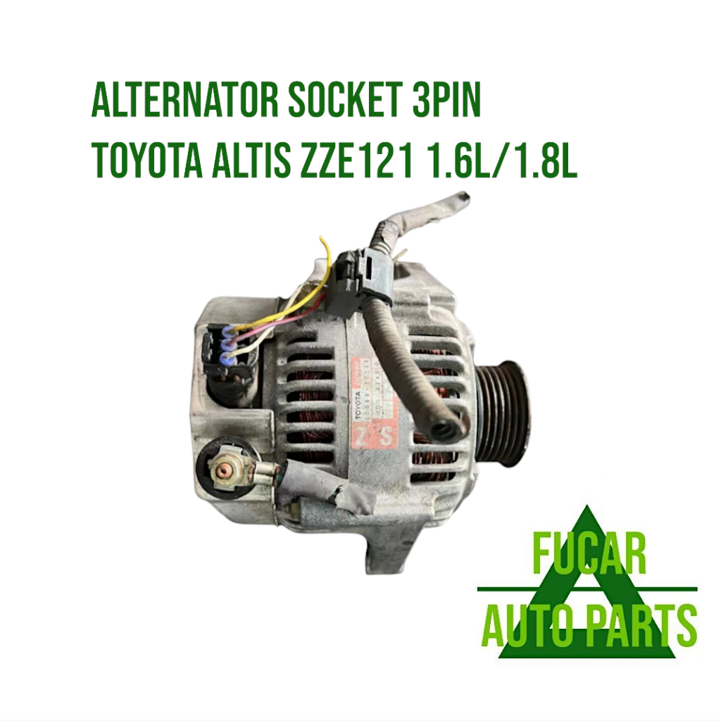 USED ALTERNATOR SOCKET 3PIN TOYOTA ALTIS ZZE121 1.6L/1.8L JAPAN PARTS ...