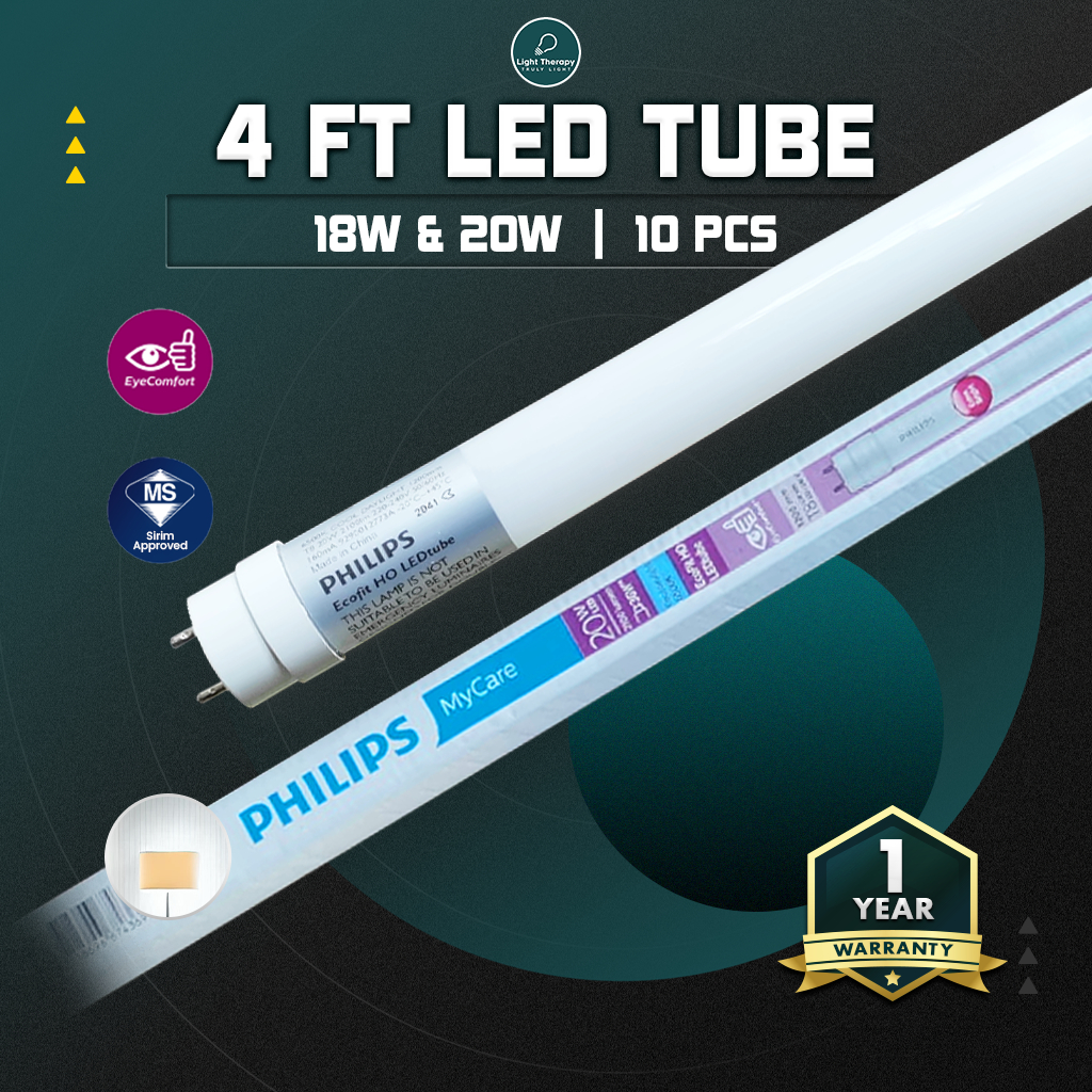 𝐒𝐈𝐑𝐈𝐌 Philips 4'/18W 4'/20W 4'/22W T8 LED Tube Lampu Panjang ...