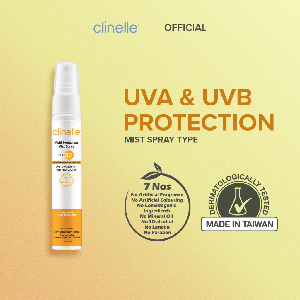 Clinelle Multi Sunscreen Protection Mist Spray SPF50 PA++++ 30ml (Exp ...