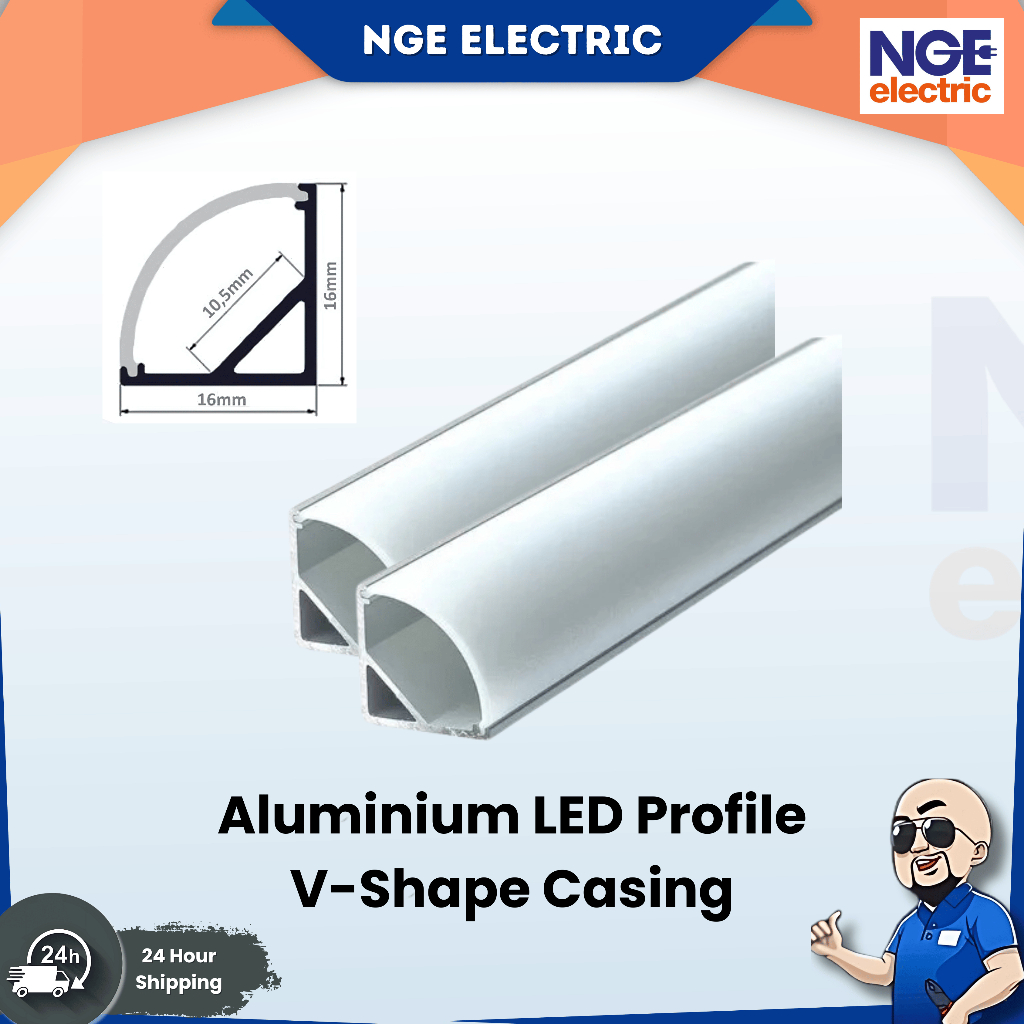 LAMP| (3 METER POTONG 2) LED Case Aluminium Casing V Channel Profile ...