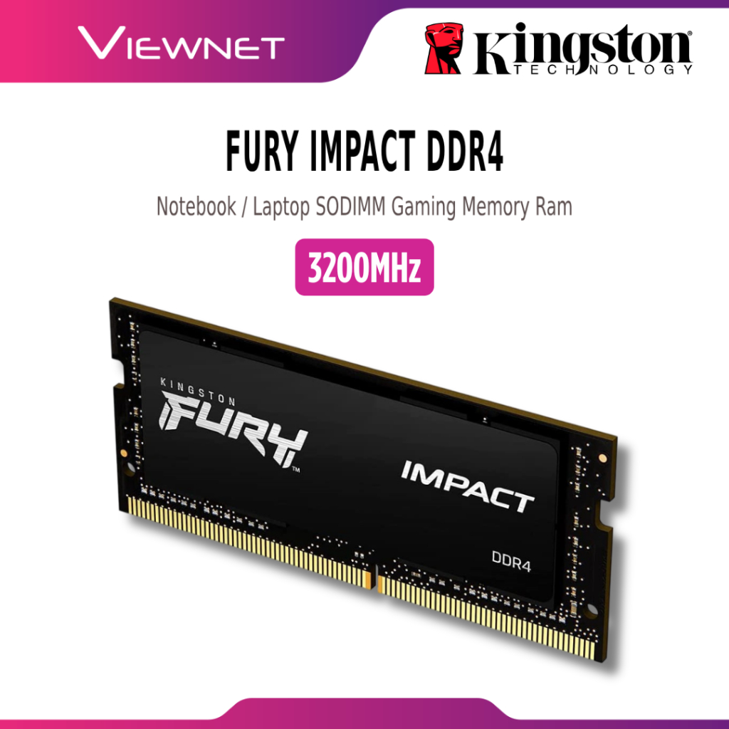KINGSTON FURY IMPACT DDR4 NOTEBOOK GAMING RAM DESKTOP LAPTOP SODIMM MEMORY RAM (3200MHZ) - 8GB ...
