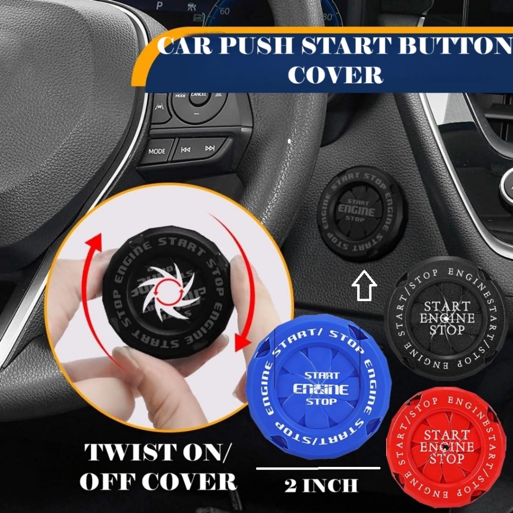 Car Push Start Button Cover Car Starter Cover Car Engine Push Start ...