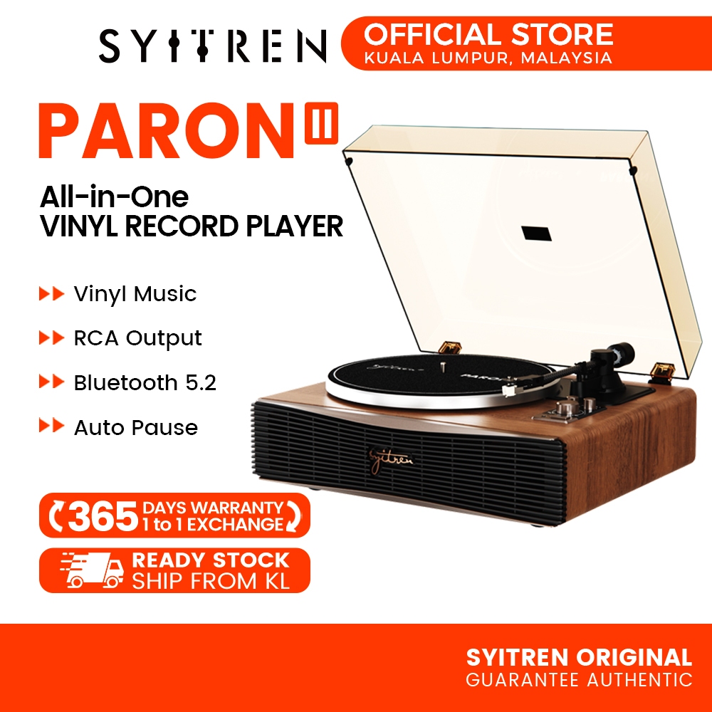 SYITREN Paron II All-In-One Vinyl Record Player Support Bluetooth HiFi ...