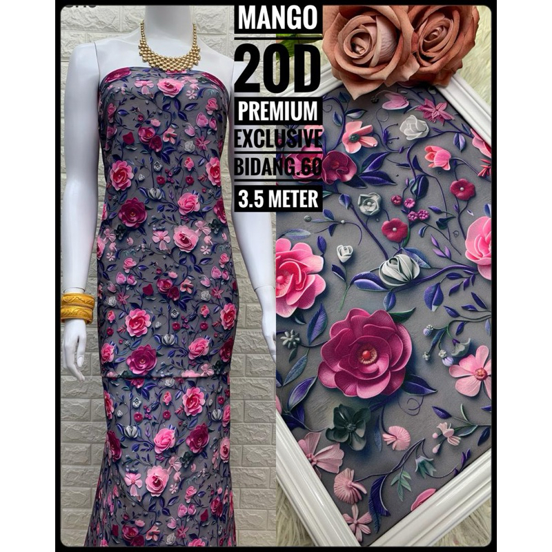 Kain Mango Vietnam 20D Bidang "60~3.5Meter. | Shopee Malaysia