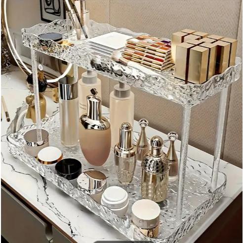 GV Elegant 2-Tier Water Ripple Bathroom Organizer Shelf - Arcylic ...