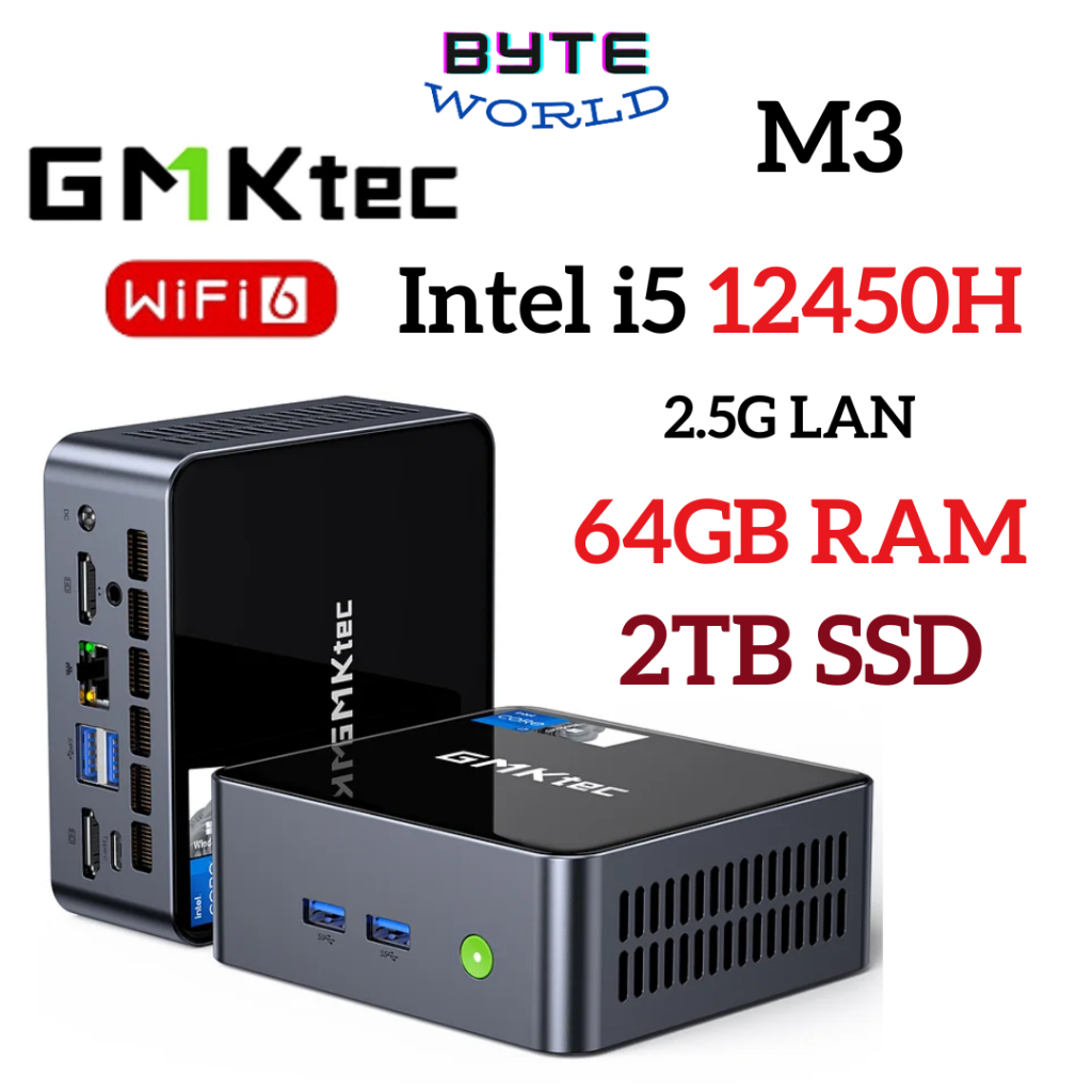 GMKtec M3 Intel i5 12450H Windows Mini PC 64GB DDR4 RAM 2TB SSD WiFI 6 CPU Gaming PC Gaming ...