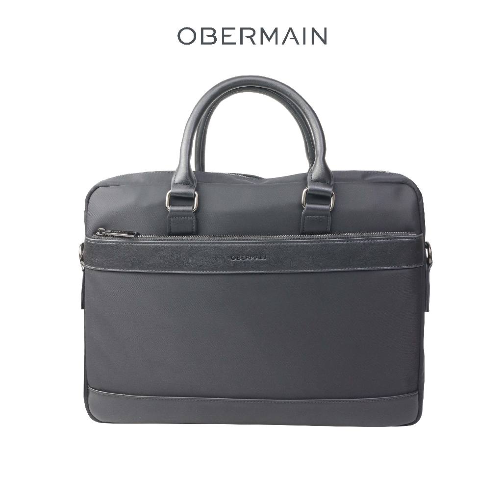 OBERMAIN Nylon Mix Synthetic Leather Document Bag OBD479P1 Black ...