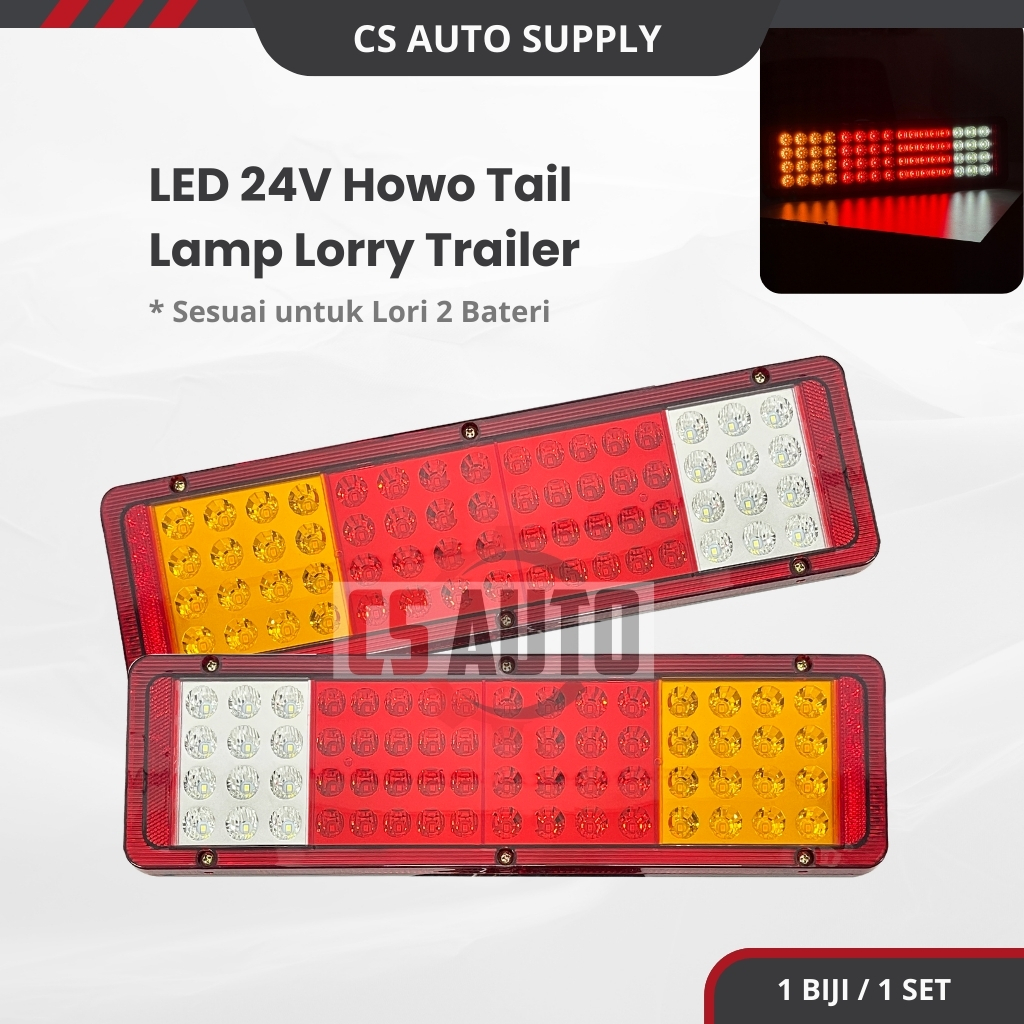LED 24V HOWO Tail Lamp Lampu Belakang Lori Trailer Lampu Brek Lampu ...