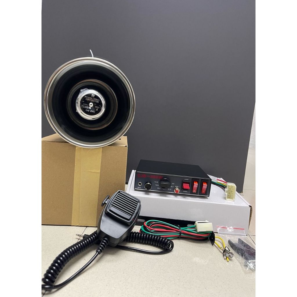 300W 9 Sound Loud Car Warning Alarm Police Siren Horn PA Speaker Mic ...
