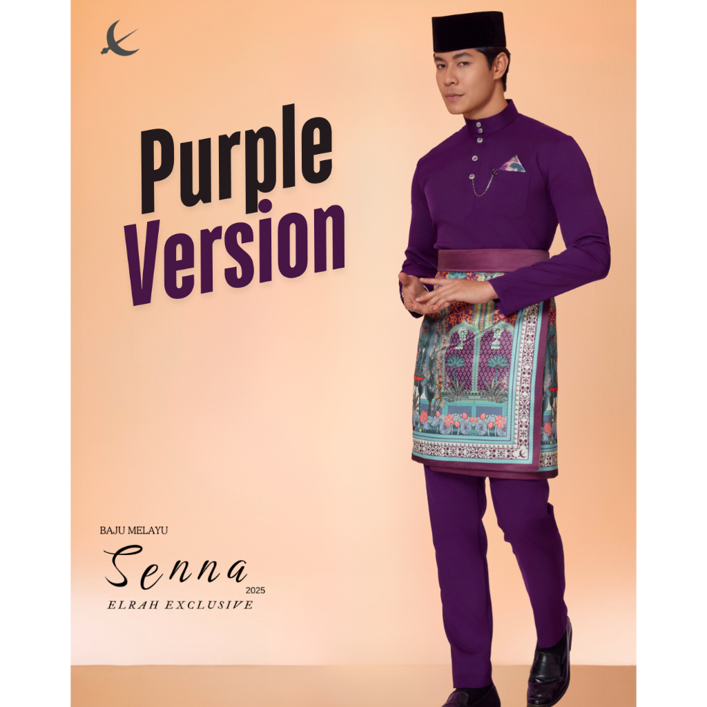 ELRAH EXCLUSIVE BAJU MELAYU 2025 SENNA TONA UNGU/PURPLE LILAC Slim Fit ...