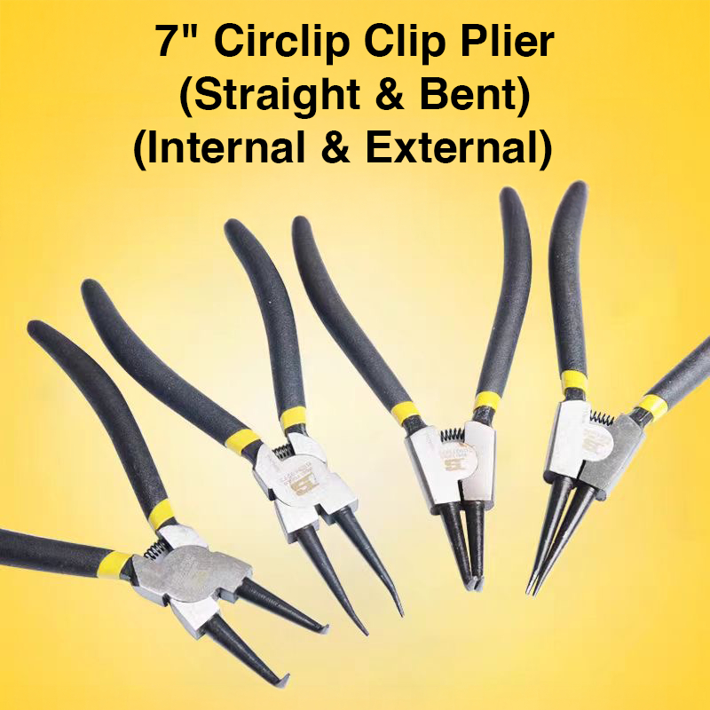 7" Inch Circlip Clip Plier Straight Bent Internal External Needle Snap ...