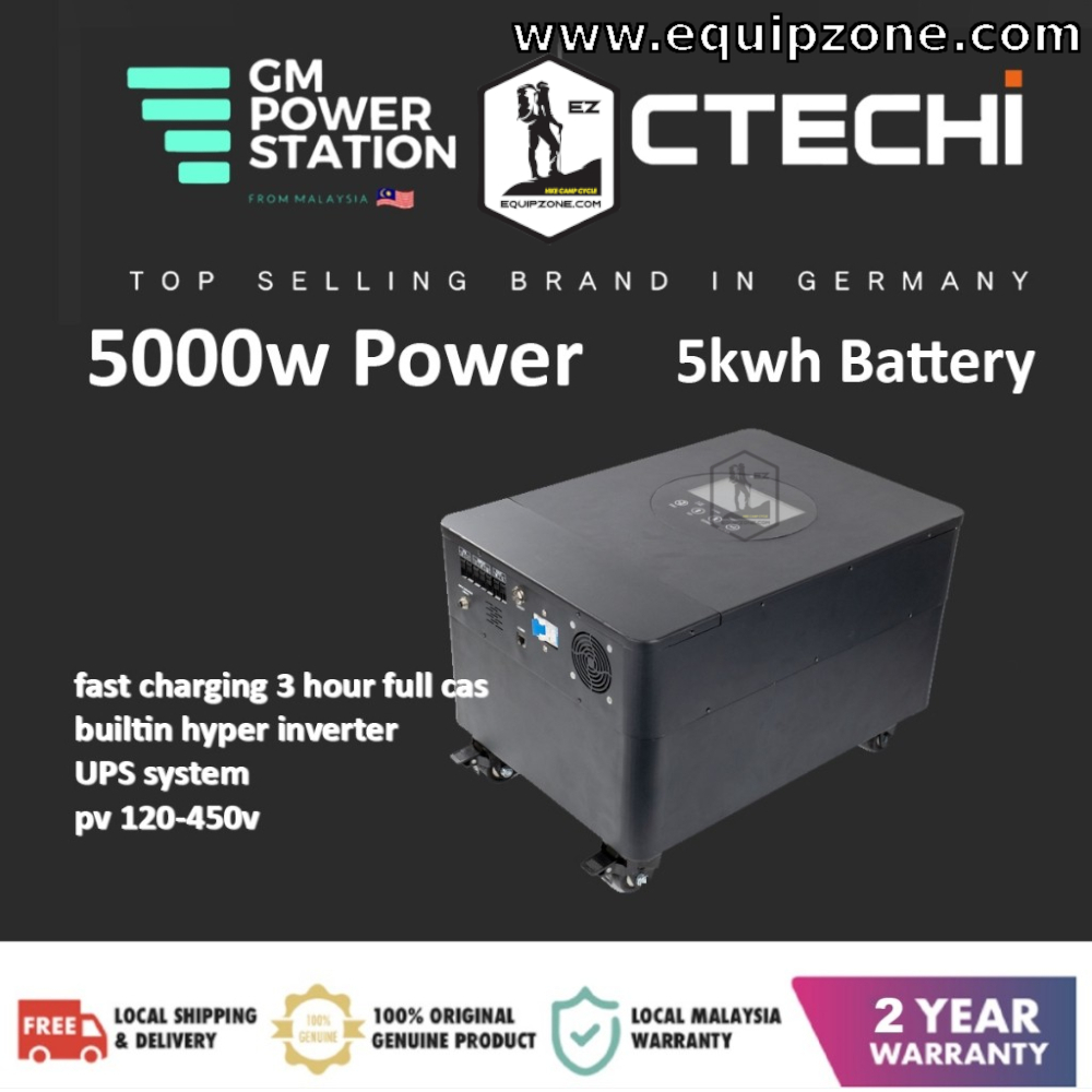 GM POWER STATION 5000W POWER 5KWH BATTERY 1560000MAH ALL IN 1 PORTABLE ...