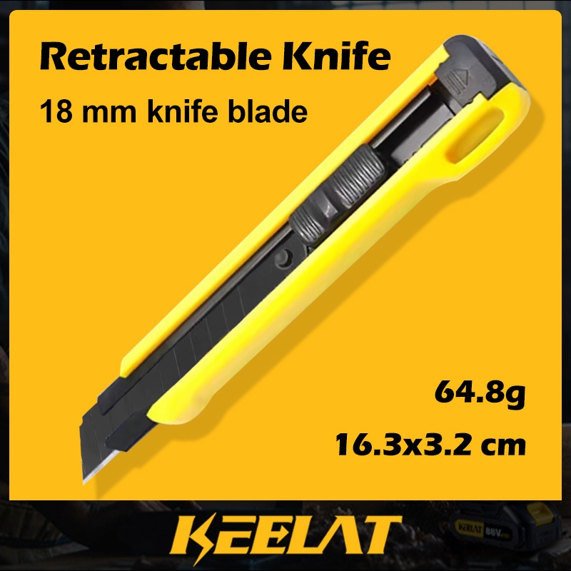 KEELAT 18mm Retractable Utility Knife Glue-Coated Art Knife Box Cutter ...