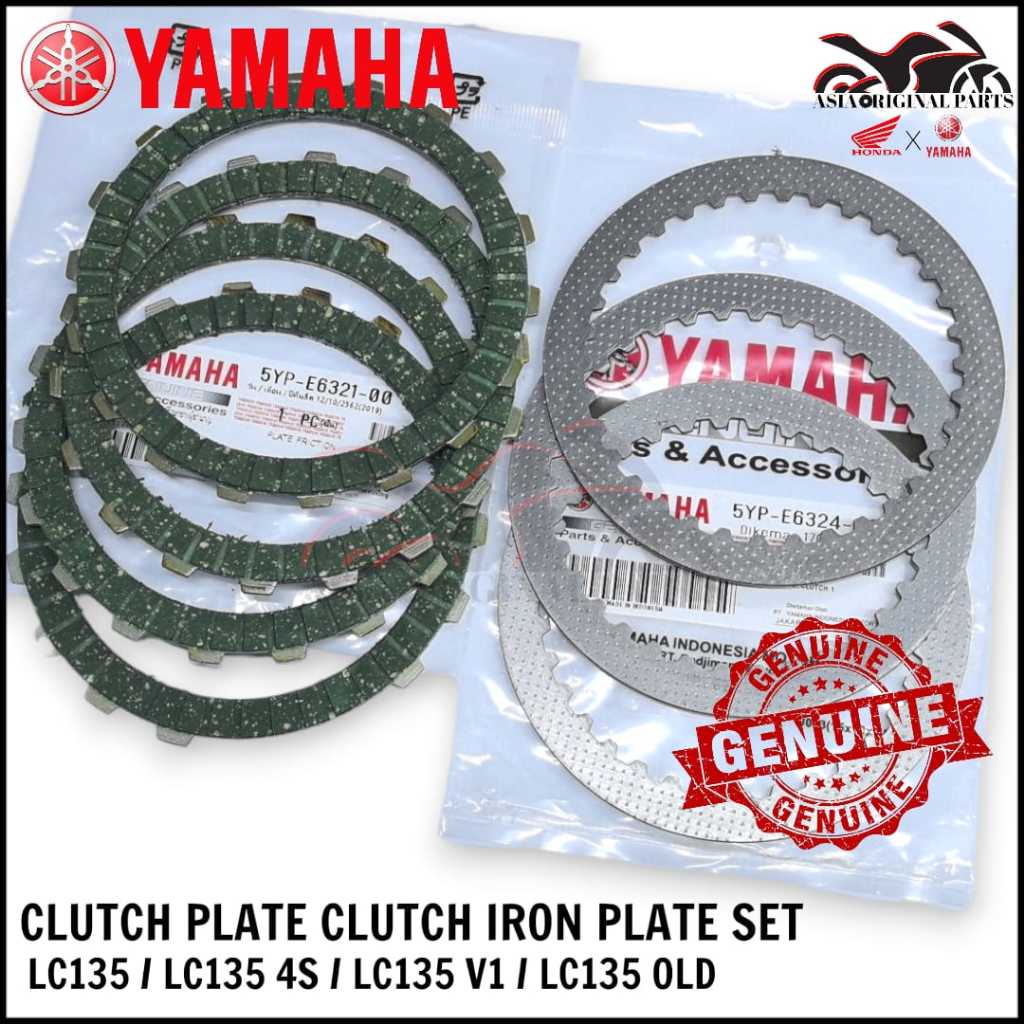 ORIGINAL YAMAHA LC135 LC135 4S CLUTCH PLATE CLUTCH IRON PLATE SET 5YP-E6321/E6324-00 CLUTCH DISC ...