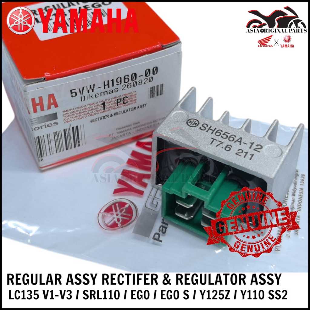 ORIGINAL INDONESIA YAMAHA LC135 SRL110 LAGENDA EGO S Y125 Y110 SS2 REGULATOR ASSY 5VW-H1960-00 ...
