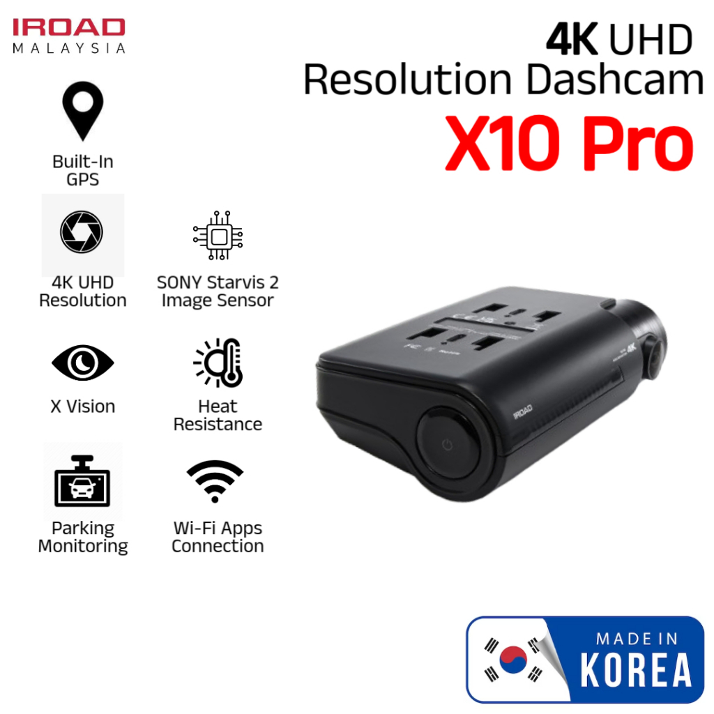 IROAD X10 Pro 2CH Front & Rear Camera (SONY Starvis 2 Sensor) FREE ...