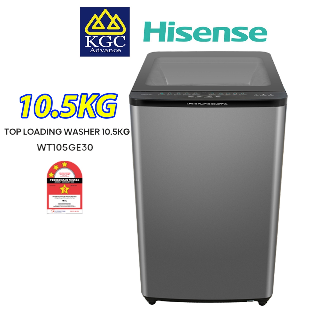 (Free Shipping) Hisense 10.5KG Top Load Washer WT105GE30 Washing ...