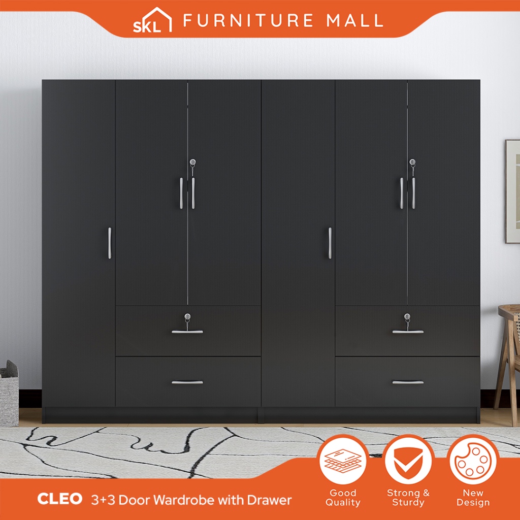 SKL Furniture 18MM Thickness 3+3 DOOR WARDOBE / ALMARI BAJU / 3 Colors ...