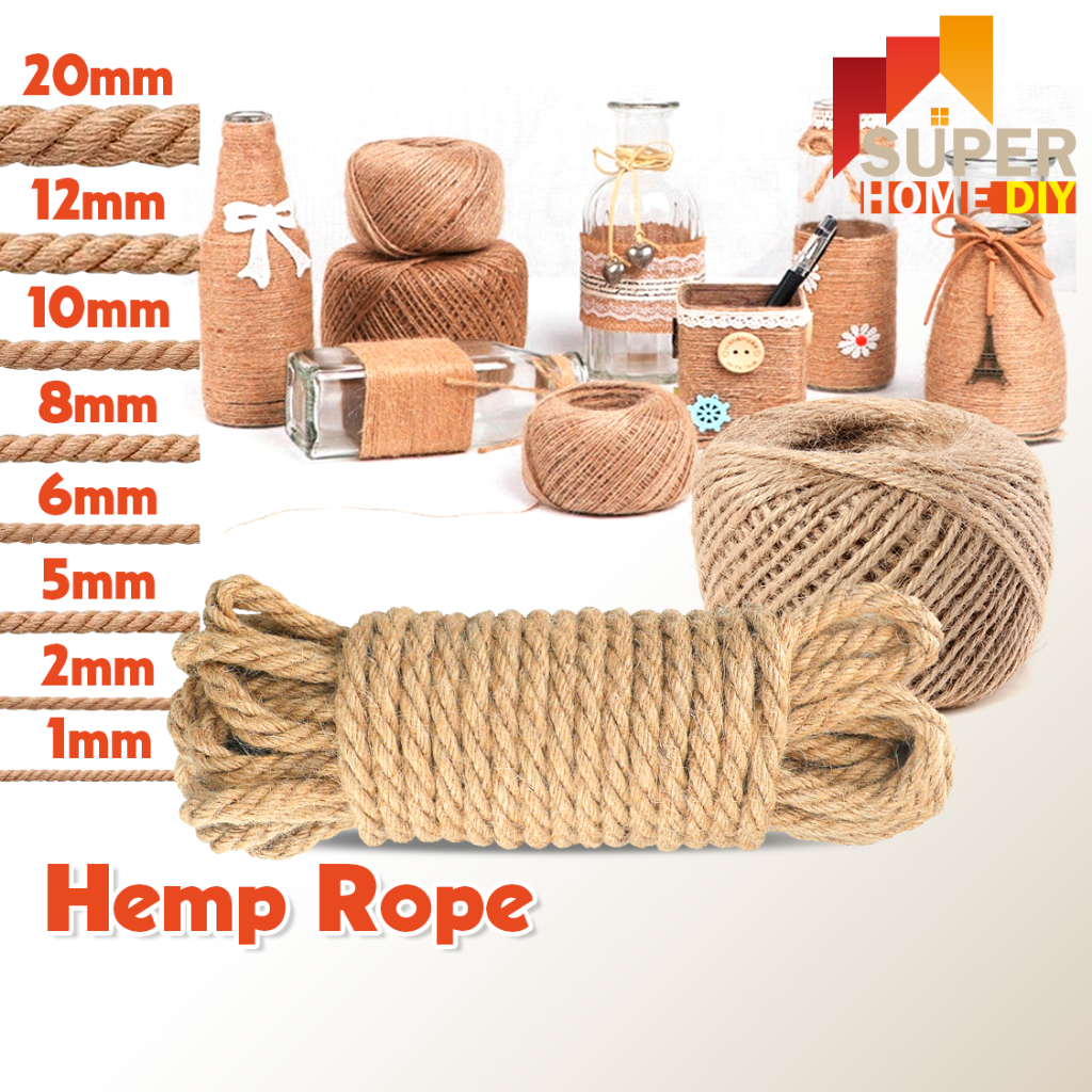 10meter Jute Hemp Rope 5mm 6mm 8mm 10mm 12mm 20mm Cat scratch board ...