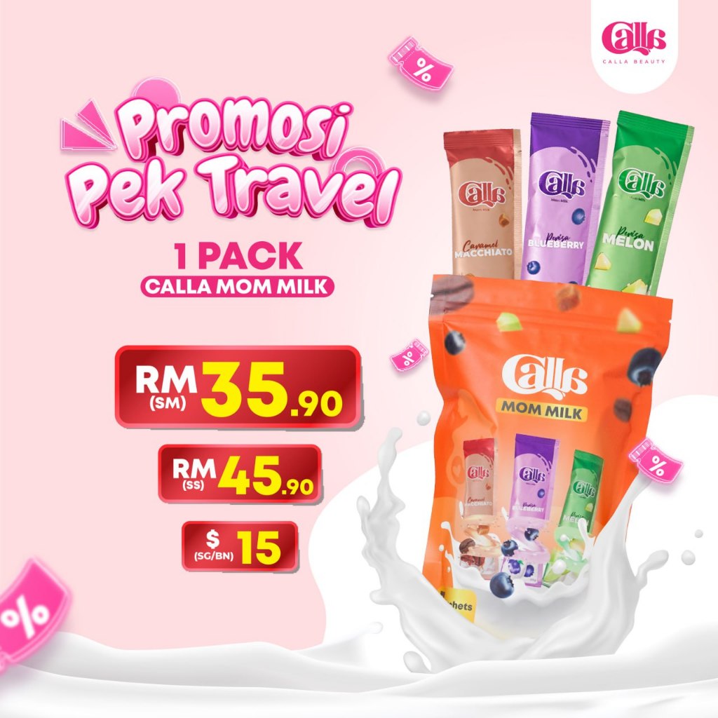 Calla Mom Milk Travel Mini Pack 7 Sachet Coklat Strawberry Blueberry ...