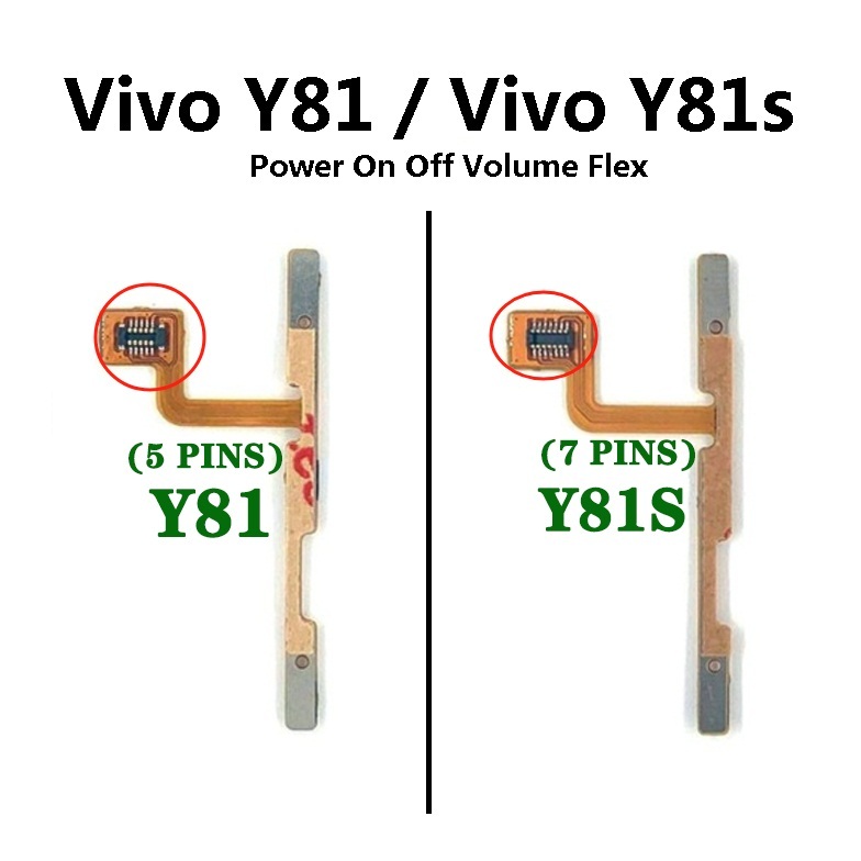 Vivo Y81 / Y81s Side Power On Off Volume Up Down Side Switch Button Key Flex Cable Ribbon OnOff ...