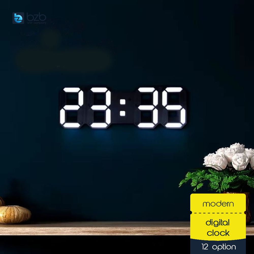 3D LED Digital Alarm Clock Date Time Display Table Wall Modern Home ...
