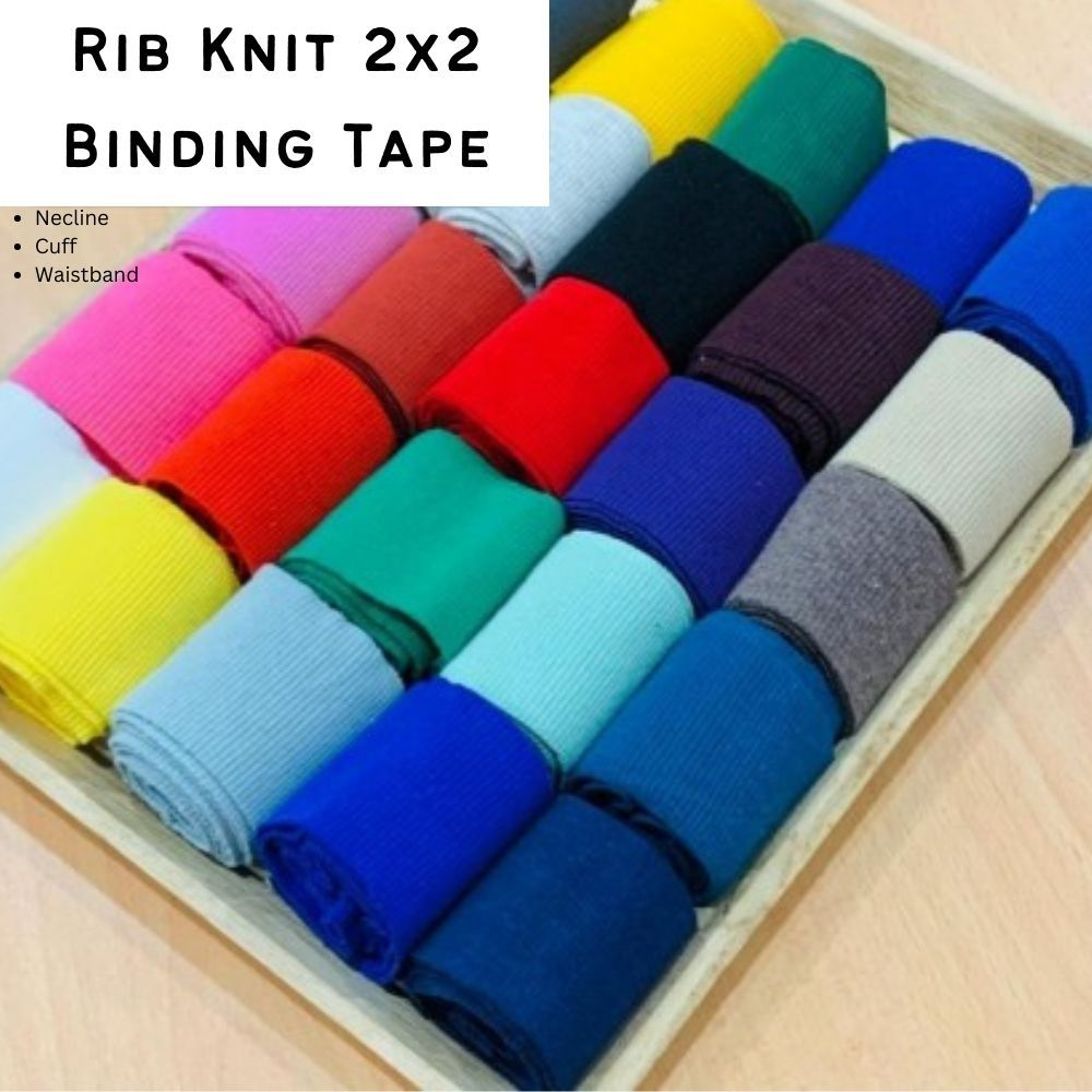 🌸 2x2/1x1 2 Inches Binding Tape Rib For Neck Line, Sleeve Line, Cuff ...