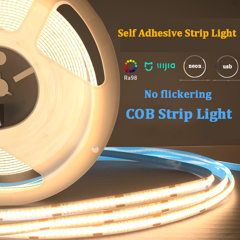 COB LED Strip Light 320LEDs Flexible Ribbon Luces Led 1M-10M 5V USB TV ...