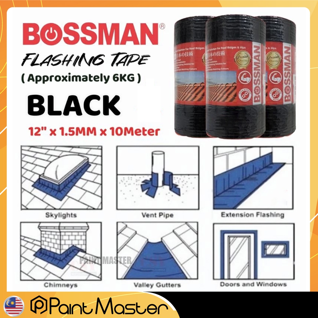 BOSSMAN Flashing Roofing Sealing Tape / Dry Fix Bitumen / Getah Bumbung ...