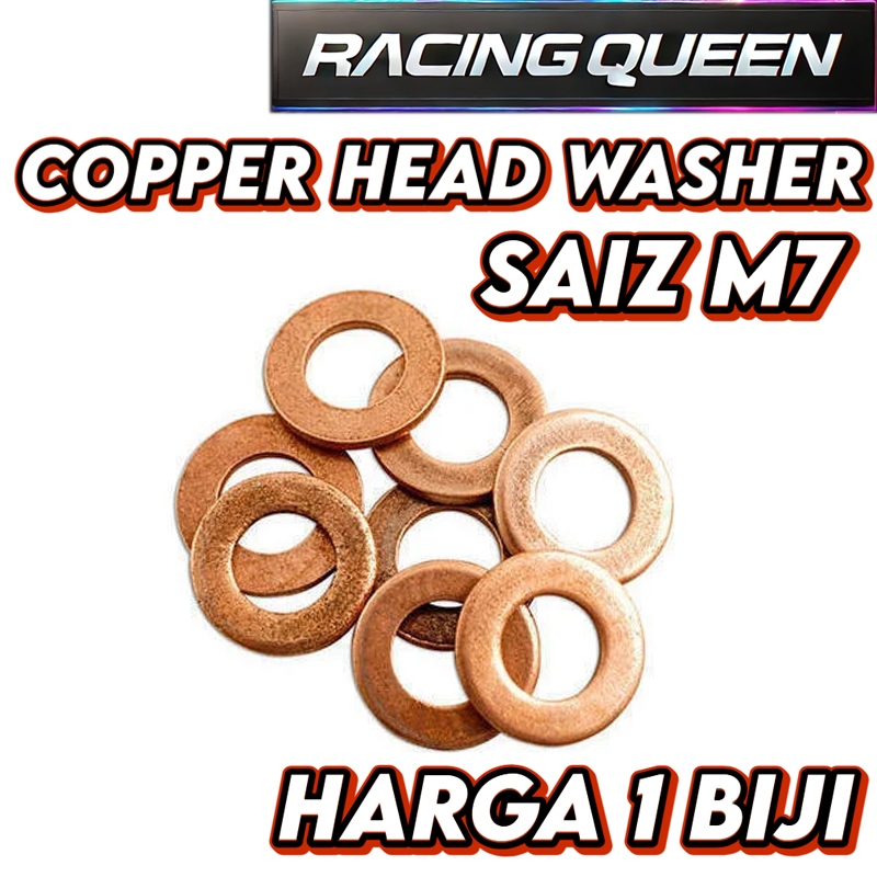 (1BIJI) COPPER WASHER HEAD COPPER WASHER M7 EX5 WAVE100 KRISS100 MR1 ...