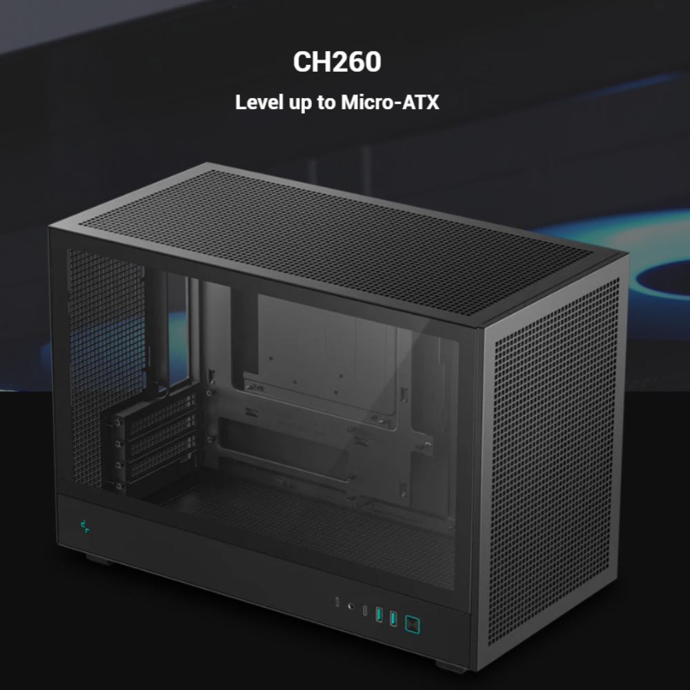 Flexi Tech DeepCool CH260 MATX Case - Black & White | Shopee Malaysia