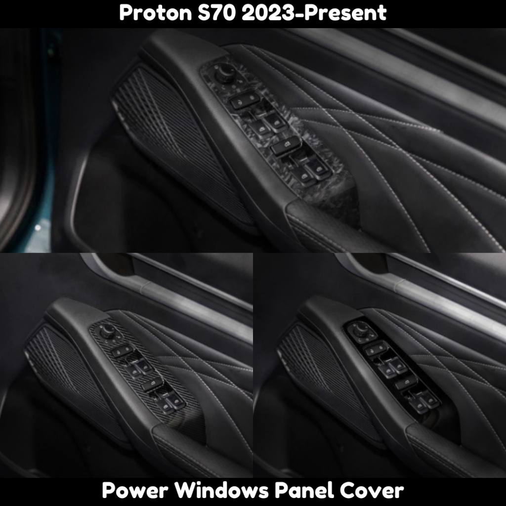 Proton S70 2023-Present Forged Carbon Trim&Glossy Black Power Windows ...