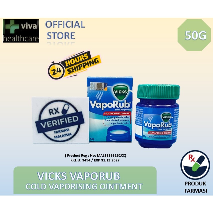 Vicks Vaporub 50g 50ml Xtra Strong Vick Rub Nose Block VAPORISING ointment cold extra 维克斯伤风膏 ...