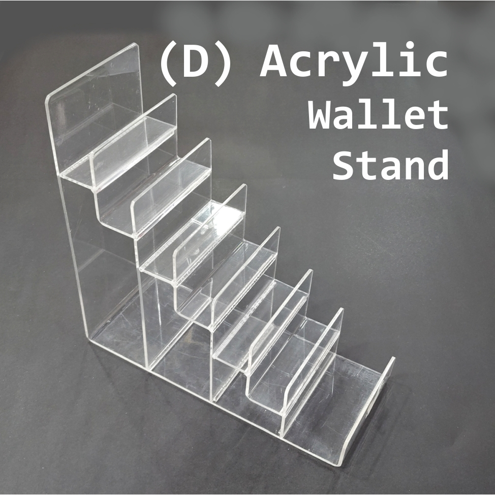 USED D Acrylic Wallet Display Stand Cosmetics Perfume Purse Rack Shelf ...